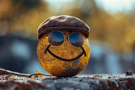 Premium Photo A Smiley Face With Sunglasses And A Hat