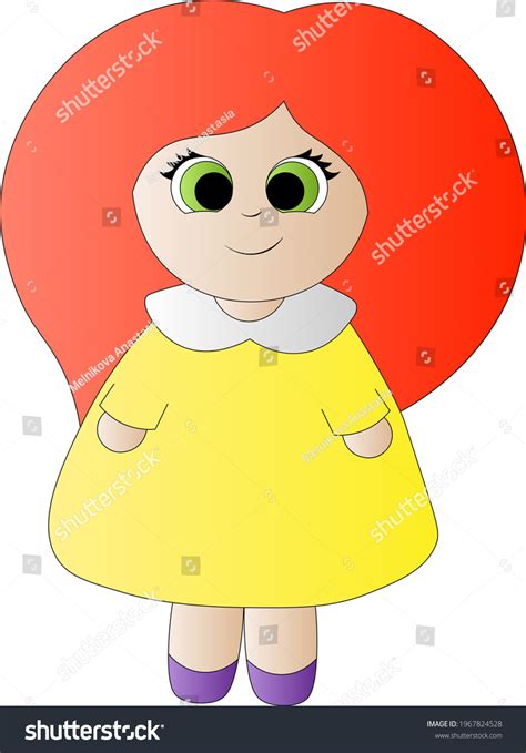 Cute Cartoon Girl Draw Illustration Color Stock Vector Royalty Free