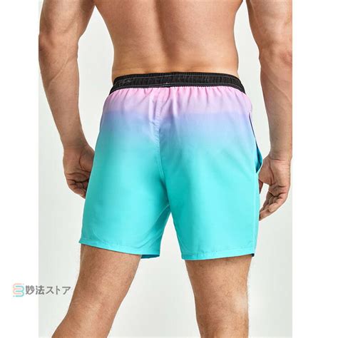【楽天市場】水着 サーフパンツ メンズ ハーフパンツ 短パン グラデーション 海パン 海水パンツ メンズ水着 サーフ スイムパンツ 短め