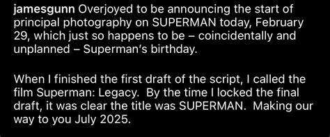 제임스 건 슈퍼맨 레거시 제목을 ”슈퍼맨“으로 확정 Mania