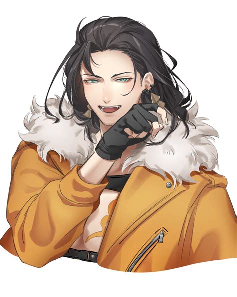 Safebooru Absurdres Beard Stubble Black Gloves Black Hair Chest