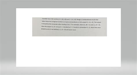 solved consider two 2 bit numbers d {d1 d0} and c {c1 c0}