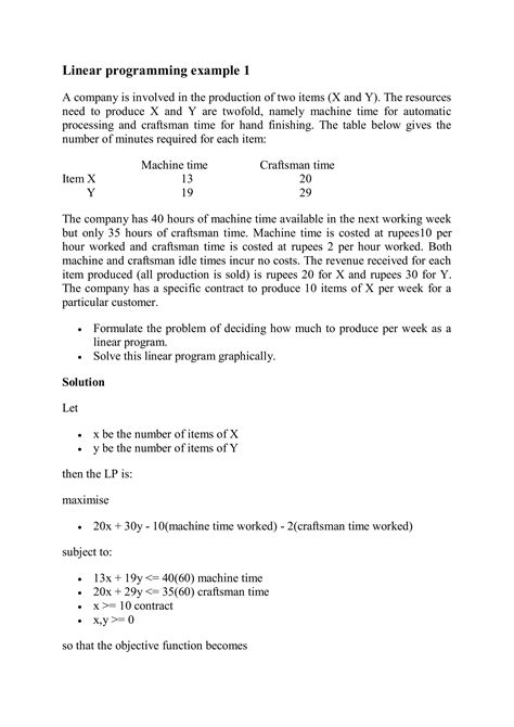 lecture linear programming pdf