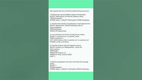 most important sql interview questions part 1 viral sql sqlinterviewquestionsandanswers