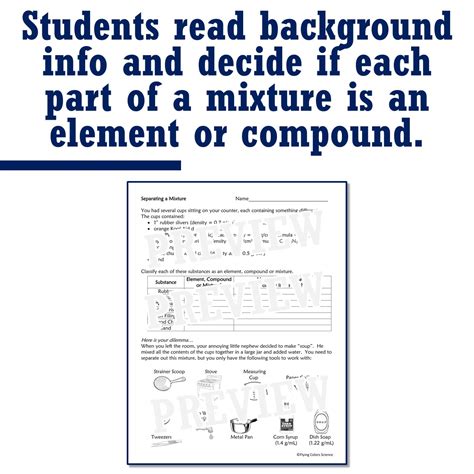 Classifying Matter Activity Make A Plan To Separate A Mixture Flying Colors Science