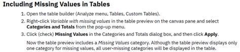 Missing Values Is Greyed Out In Custom Tables Rspss