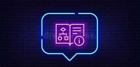 Technical Algorithm Line Icon Project Documentation Sign Neon Light Speech Bubble Vector
