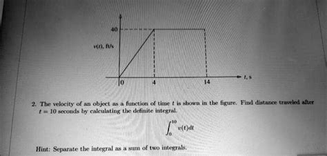 solved v ft s 14 2 the velocity of an objoct as a function of