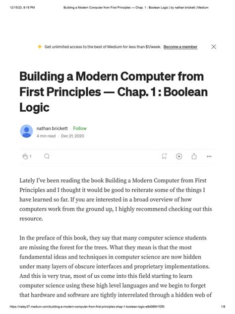 building a modern computer from first principles chap 1 boolean