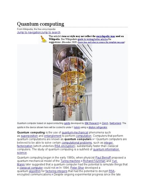 Quantum Computer Pdf Quantum Computing Computational Complexity Theory