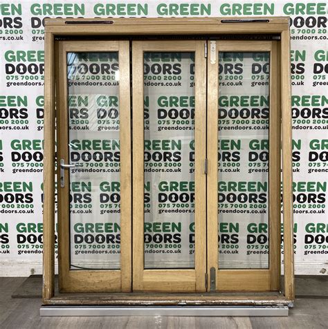 Super High Quality Solid Oak Bi Folding Doors Green Doors