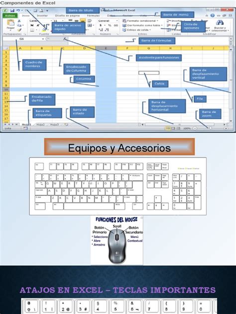 Estructura Y Atajos En Excel Pdf Ventana Informática Microsoft