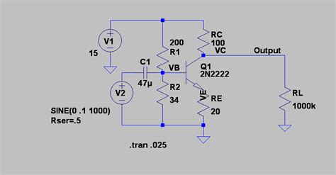 Transistor Amplifier Ltspice