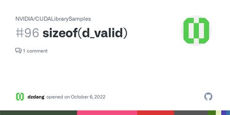 Sizeofdvalid · Issue 96 · Nvidiacudalibrarysamples · Github