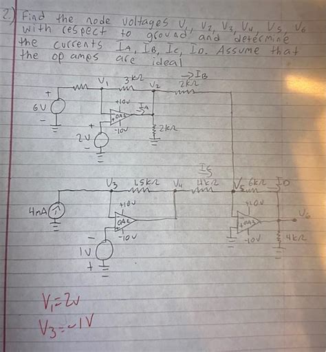solved find the node voltages v1 v2 v3 v4 v5 v6 with respect