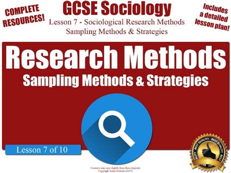 Sampling Methods And Strategies Sociological Research Methods Gcse Sociology L7 10 Teaching