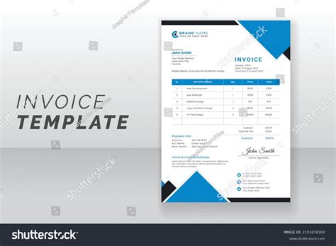 Modern Abstract Invoice Template Design Stock Vector Royalty Free 2191876569 Shutterstock