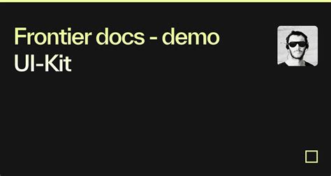 frontier docs demo ui kit codesandbox