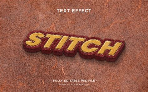 Premium Psd Stitching Text Effect
