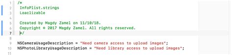 Ios Put A Resource String From Infopliststrings On Infoplist