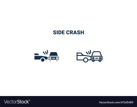 Side Crash Icon Outline And Filled Crash Vector Image