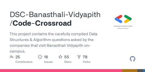 GitHub DSC Banasthali Vidyapith Code Crossroad This Project Contains The Carefully Compiled