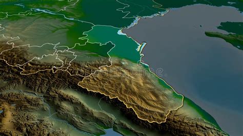 Dagestan Russia Highlighted Physical Stock Illustration