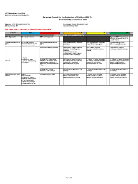 Bcpc Assessment Form 001 A With Movs Pdf