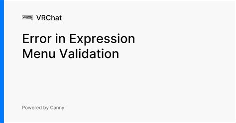 Error in Expression Menu Validation | Voters | VRChat