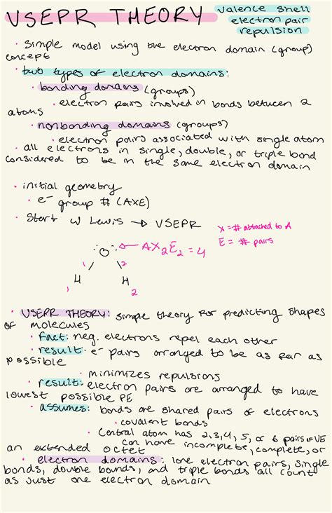 vsper theory and molecular geometry use pr theory valence sneu