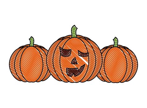 Halloween Threee Pumpkin Scary Decoration Stock Illustration Illustration Of Decoration