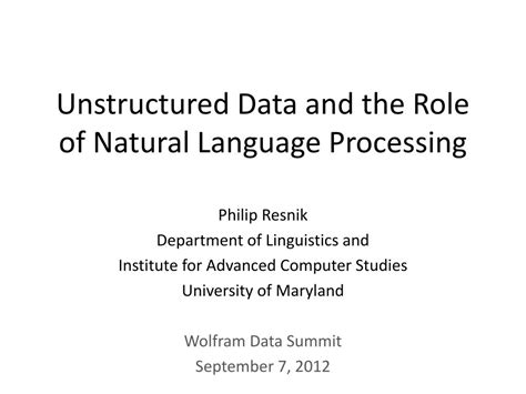 ppt unstructured data and the role of natural language processing