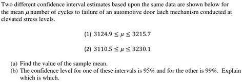 Solved Two Different Confidence Interval Estimates Based