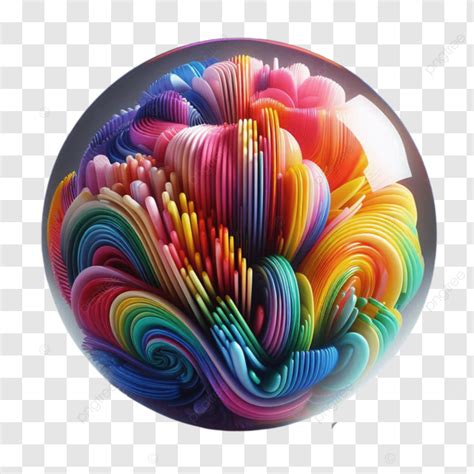 Abstract Rainbow Sphere 3d Illustration Colorful Orb Glossy Bright