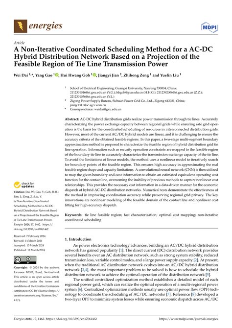 PDF A Non Iterative Coordinated Scheduling Method For A AC DC Hybrid Distribution Network