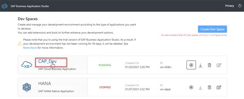 create an sap cloud application programming model project for sap hana