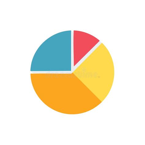 Colorful Flat Design Pie Chart Icon For Business Data Analysis