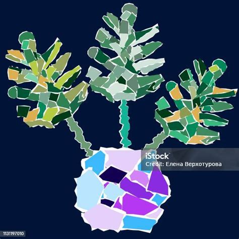 찢어진 종이 아트 콜라주 몬스터 나뭇잎 어떤 목적을 위한 훌륭한 디자인 손 그리기 찢어진 용지 가장자리 스크랩북 디자인입니다 벡터 꽃 배경입니다 텍 스타일 디자인 인쇄