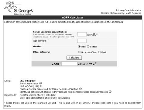 Online Calculator To Estimate Gfr Download Scientific Diagram