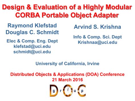 Design And Evaluation Of A Highly Modular Corba Portable Object