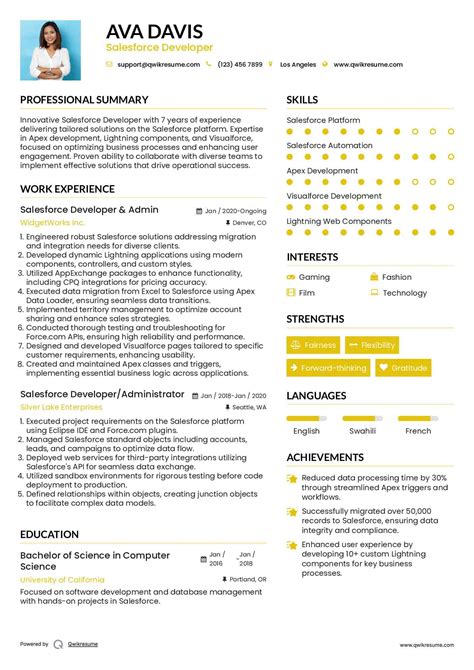 10 Salesforce Developer Resume Samples And Templates For 2025