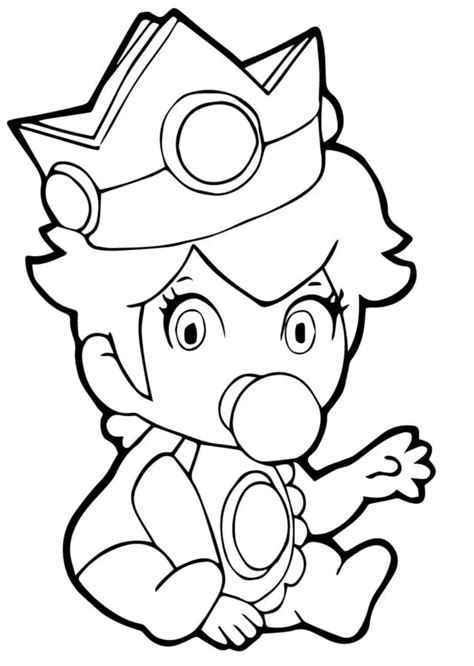 Dibujo Para Colorear Princesa Peach Divertida