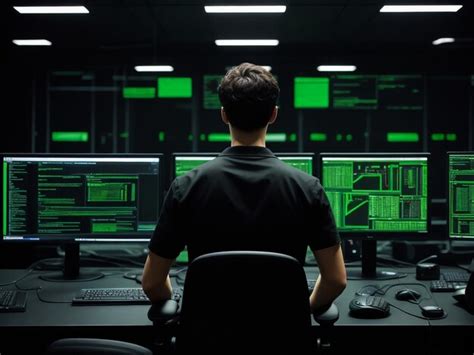 Premium Ai Image Developer Working On Code Late At Night View From