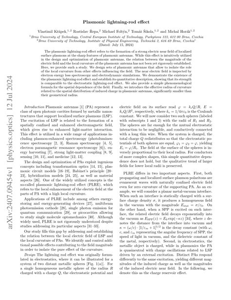 Pdf Plasmonic Lightning Rod Effect