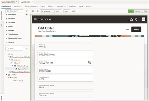 configure the dynamic form in the simple create and edit page template