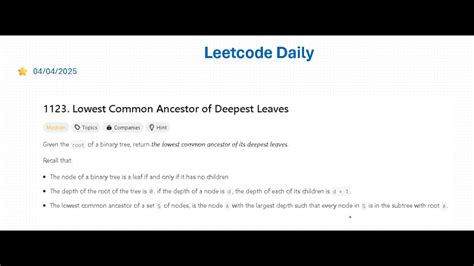 1123 Lowest Common Ancestor Of Deepest Leaves Java Leetcode Daily Challenge Recursion
