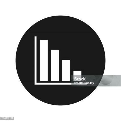 통계 아래로 아이콘 편평한 검정 둥근 단추 벡터 일러스트 0명에 대한 스톡 벡터 아트 및 기타 이미지 0명 감소 개념 Istock