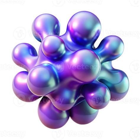 Vibrant Abstract A Cluster Of Amorphous Iridescent Blobs Morphing And Flowing Into Each Other