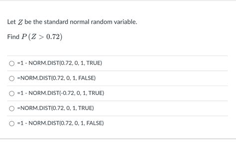 solved let z be the standard normal random variable find
