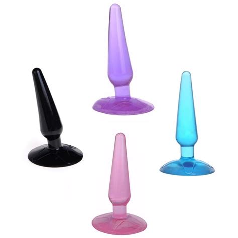 Silicone Butt Plug Anal Beginner Sex Toy W Handle Small Thin 3 Colors